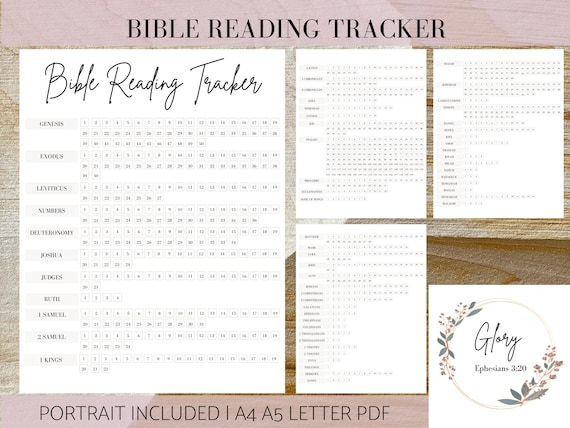 Bible Reading Tracker Bible Reading Log Bible Study Letter | Etsy