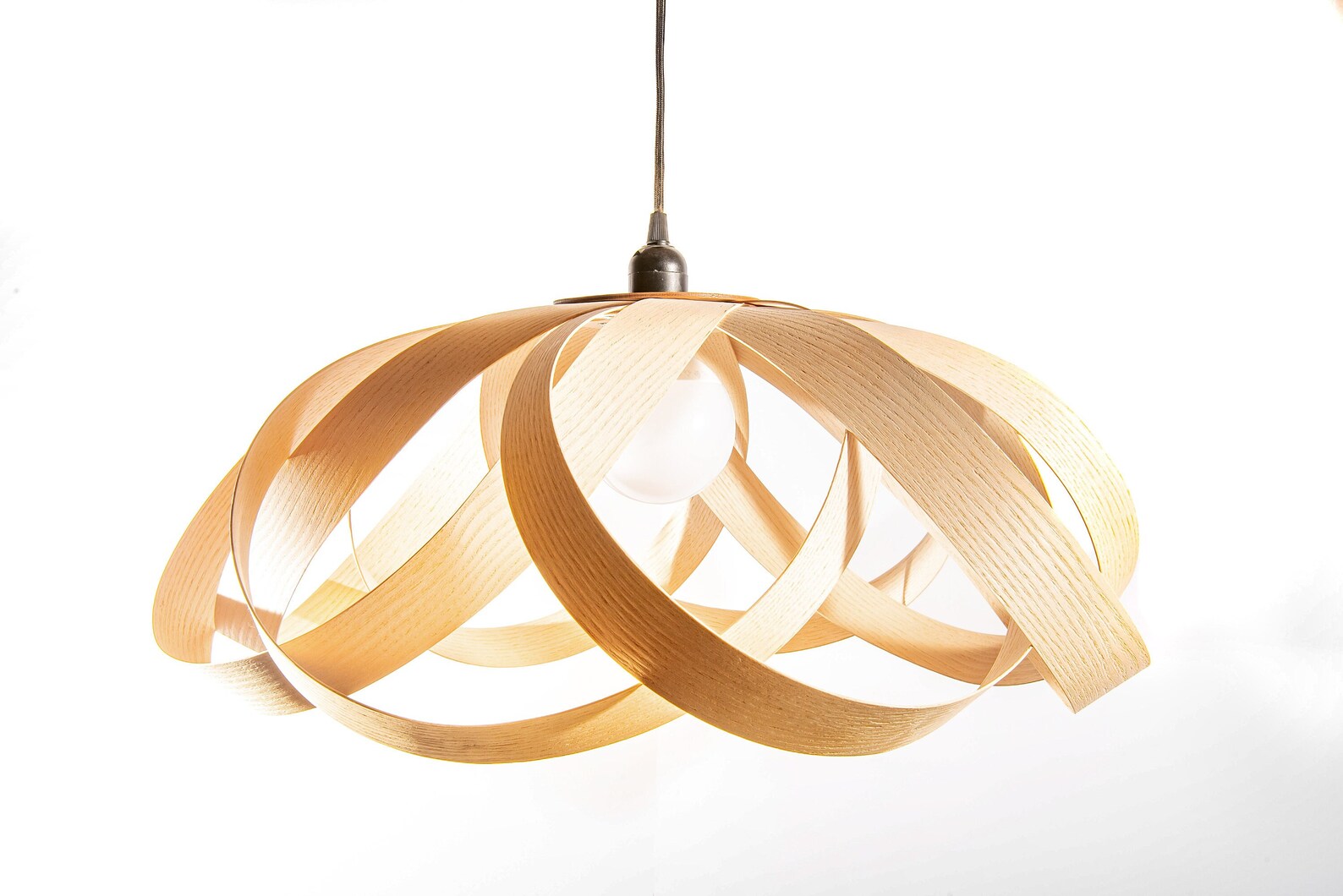 Steam Bend Natural Ash Wood Pendant Lamp Veneer Lamp Ceiling - Etsy UK