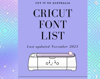 Full PDF Cricut Font List, Printable Format, Cricut Fonts Only, Font ...