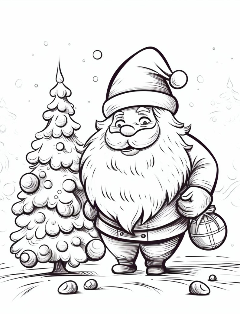 Christmas Theme Coloring Pages - Etsy UK
