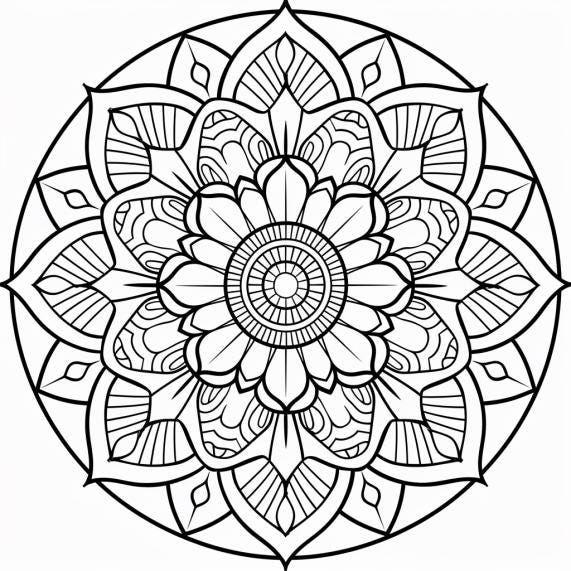 5 Printable Mandala Coloring Pages for Kids and Adults - Digital ...