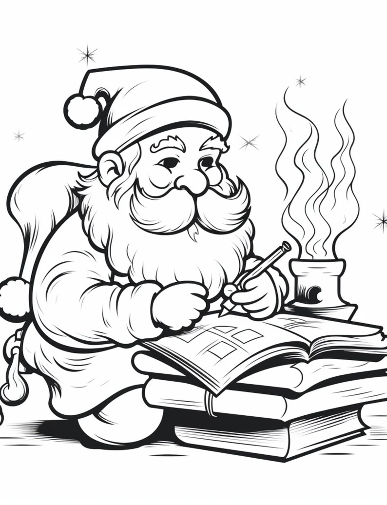 Christmas Theme Coloring Pages - Etsy UK