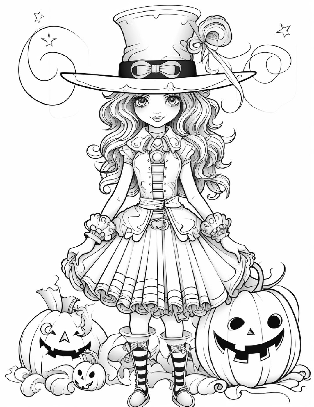 50 Halloween Digital Coloring Pages - Etsy