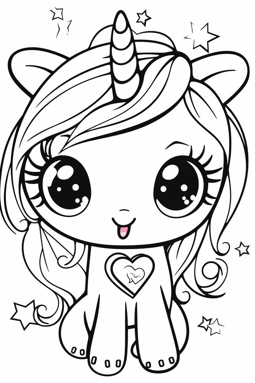 60 Unicorn Kids Unicorn Coloring Pages instant DOWNLOAD Unicorn