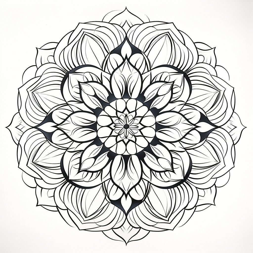 Mandala Style Coloring Pages Digital Prints - Etsy