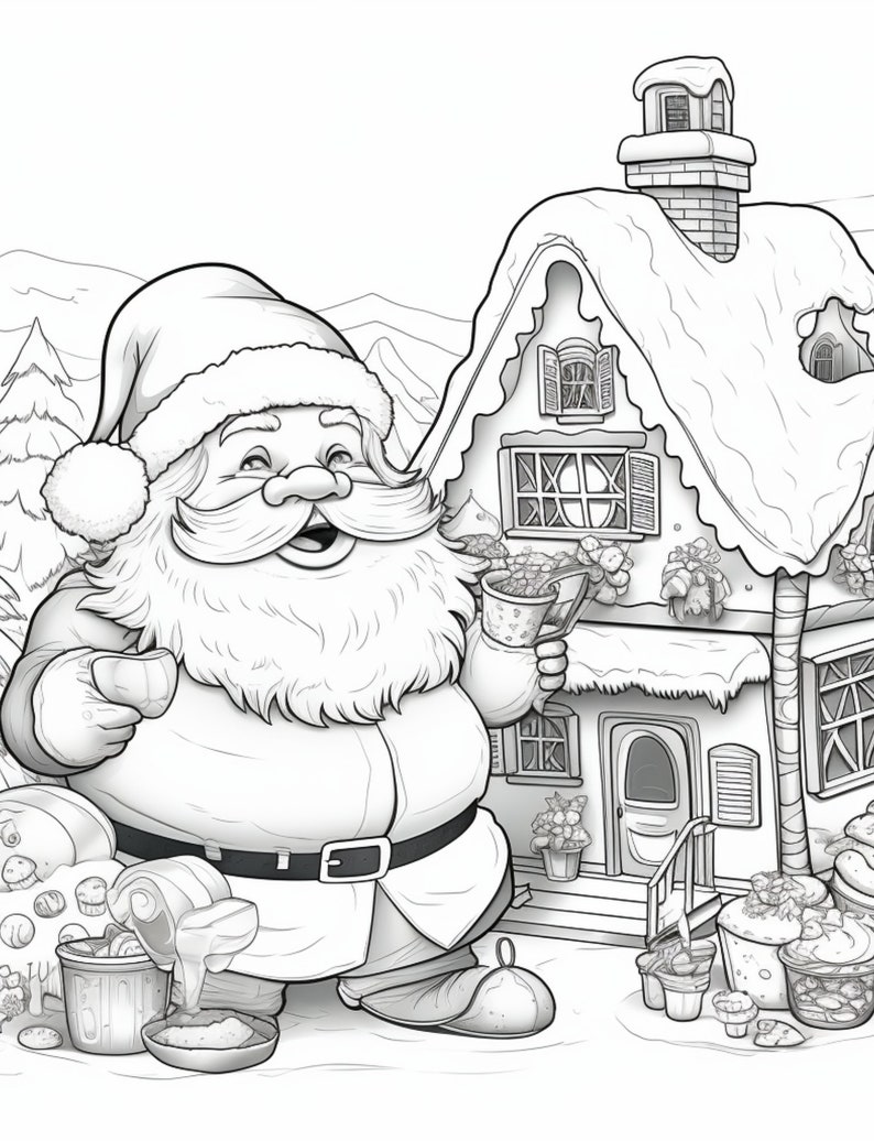 Christmas Theme Coloring Pages - Etsy