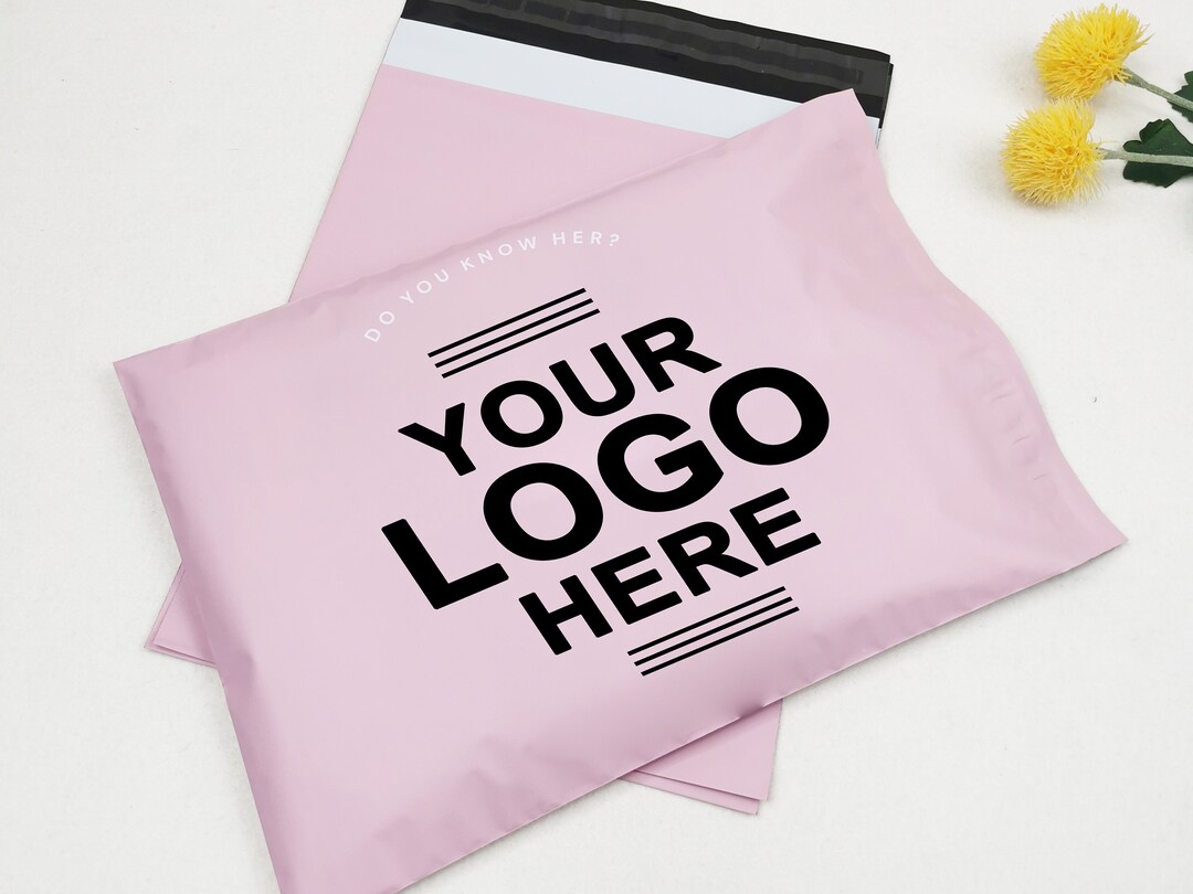 500 Pcs Custom Pink Express Bag, Degradable Mailing Bag, Personalized ...