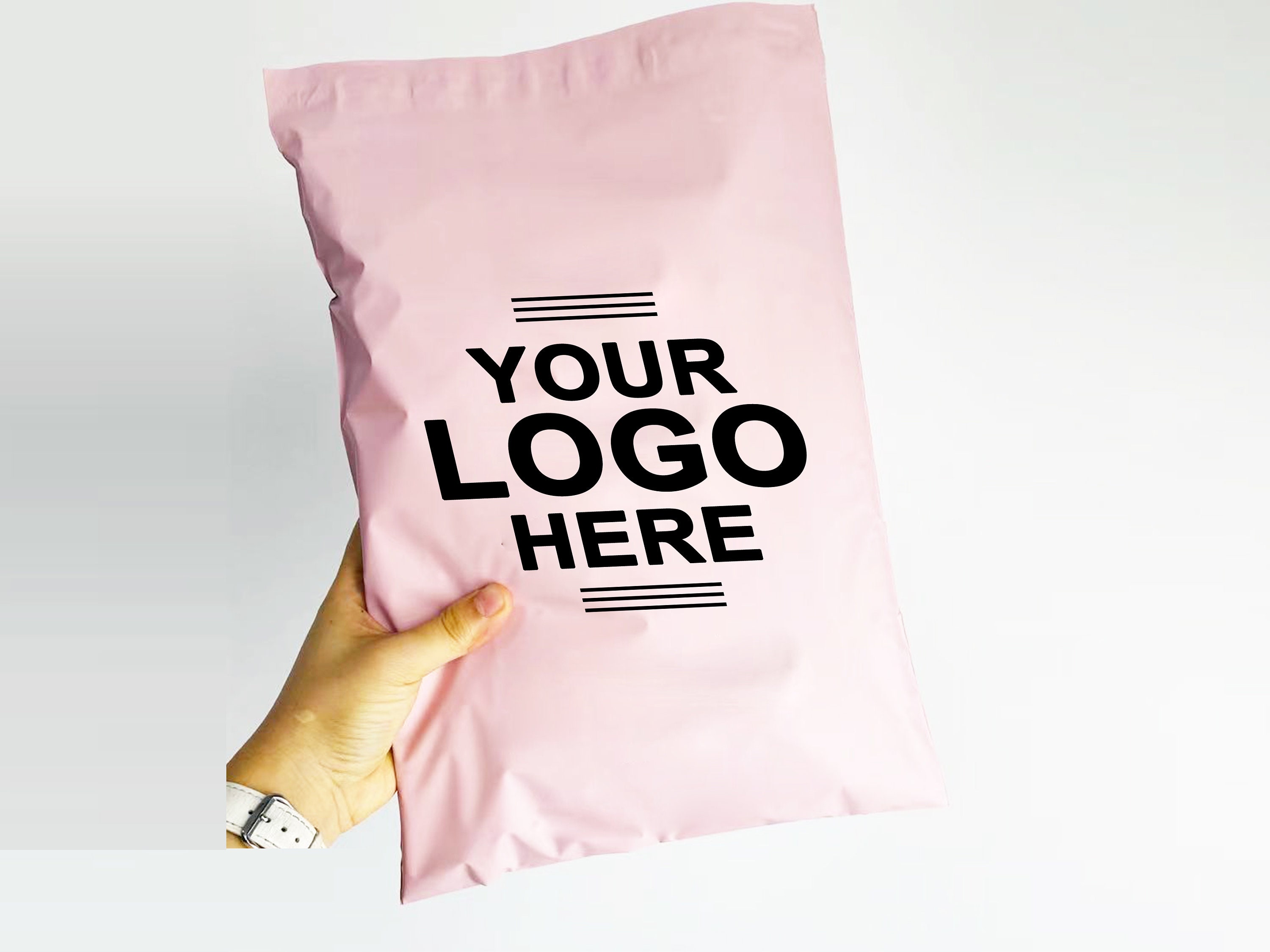 500 Pcs Custom Pink Express Bag, Degradable Mailing Bag, Personalized ...