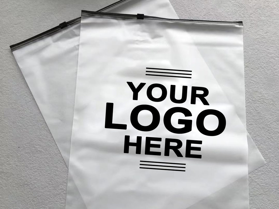 500 Pieces Custom Frosted Garment Bags With Black Zipper , Clothing ...