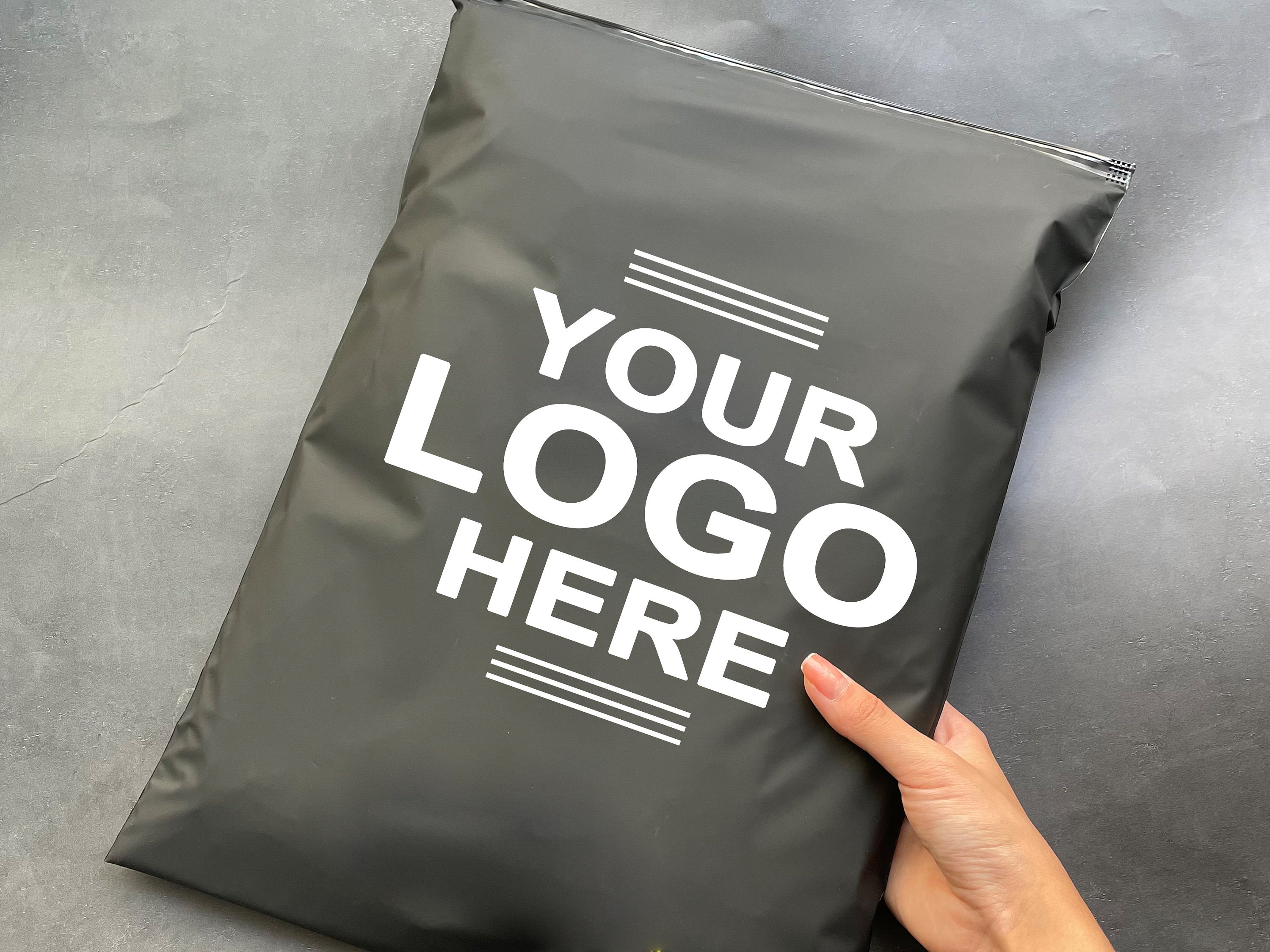 100 Pieces Customized All Black Frosted Zipper Bags, Matte Garment ...