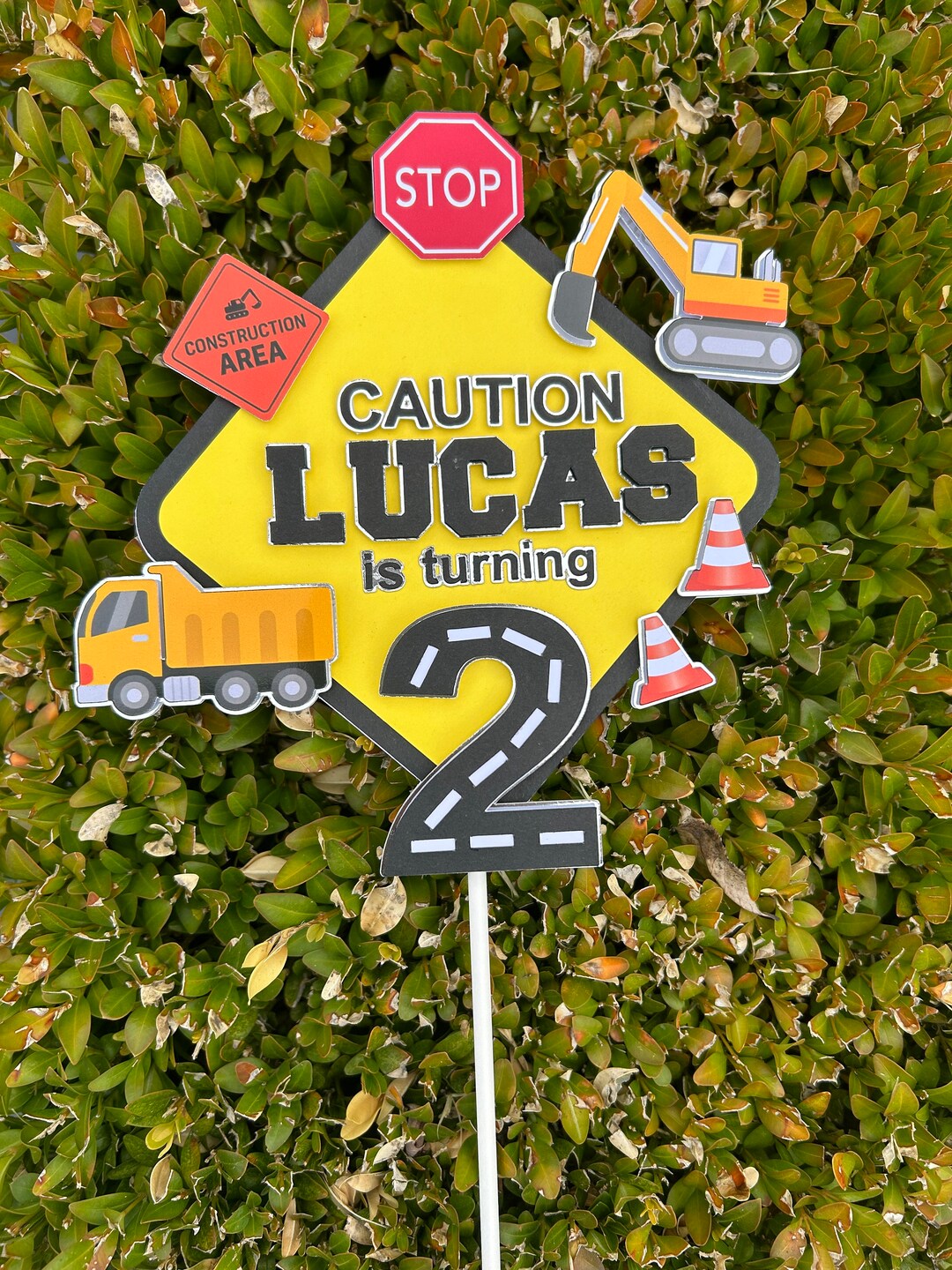 Construction Cake Topper Digger Cake Topper Caution Cake Topper - Etsy ...