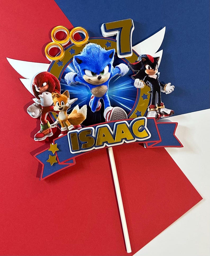 Sonic Cake Topper - Etsy Australia