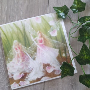 Fairy Card With Blossom Spring Birthday March April, Blank Inside ...