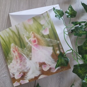 Fairy Card With Blossom Spring Birthday March April, Blank Inside ...