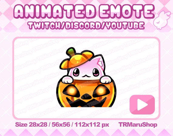 ANIMATED Halloween Emote Cute Pink Cat Magic - Etsy