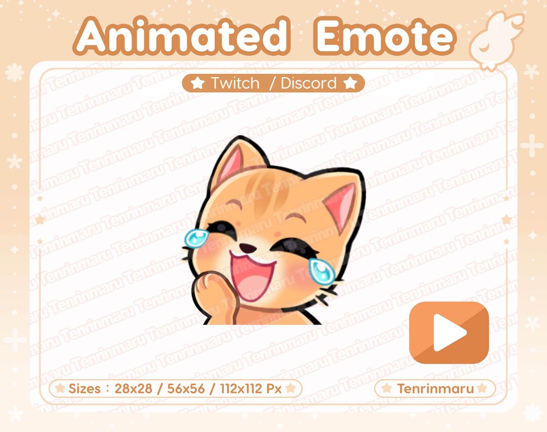 Animated Emote | Laugh Emote | Cute Orange Cat | Twitch/discord/youtube ...
