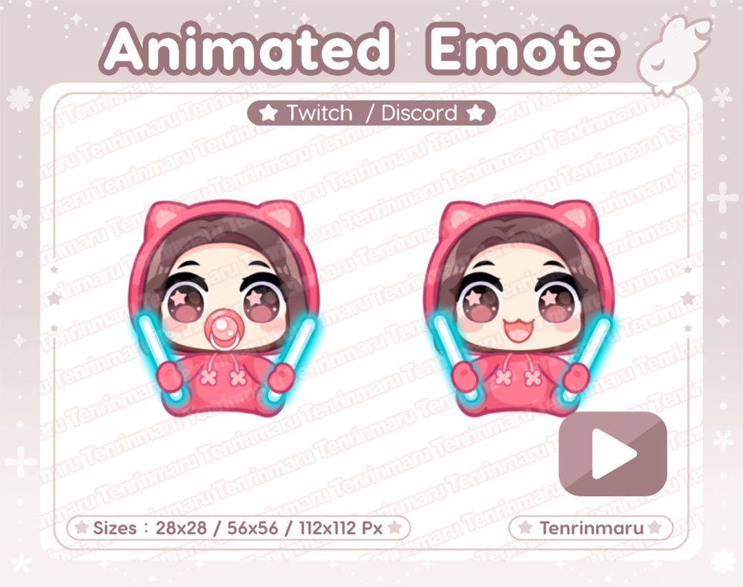 Animated Emote | Baby Glow Stick Emote | Brown Hair Brown Eyes | Cute ...