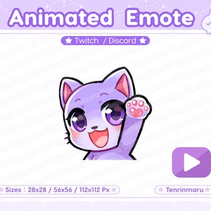 Cute Purple Cat X6 B Ver Chibi Emotes Pack Twitch/discord/youtube/badge ...