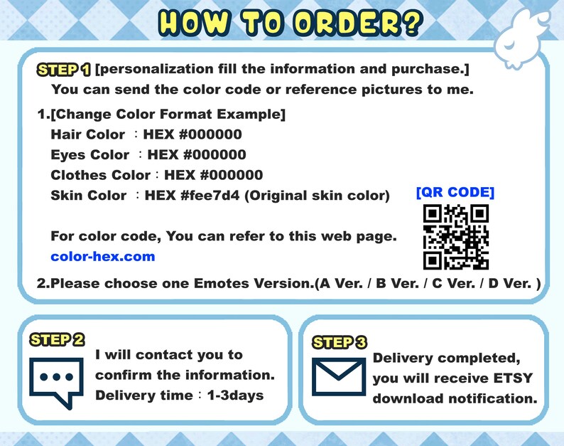 Cute Cat Boy Emotes 6 Emotes Pack Custom Color Anime | Etsy