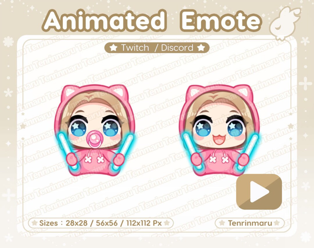 Animated Emote | Baby Glow Stick Emote | Blonde Hair Blue Eyes | Cute ...