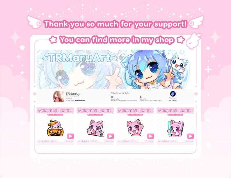 Cute Purple Cat X6 | B Ver | Chibi Emotes Pack | Twitch/discord/youtube ...