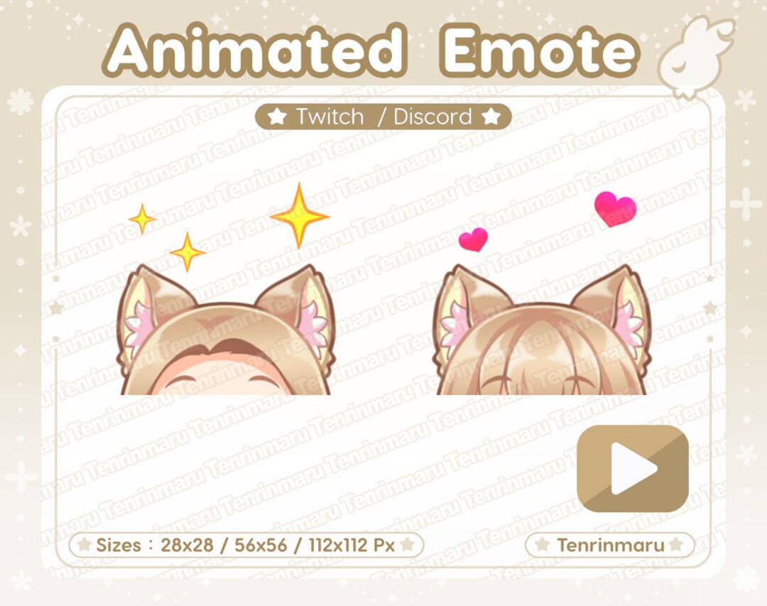 Animated Emote | Cat Ear Wiggle Emote | Blonde Color | Cute | Hearts ...