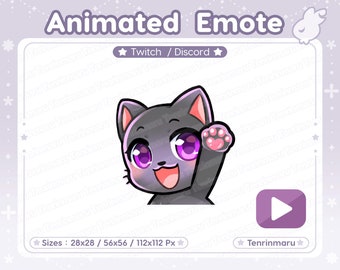 ANIMATED Paw Wave Emote Cute Black Cat Paw Emote for Twitch Youtube ...
