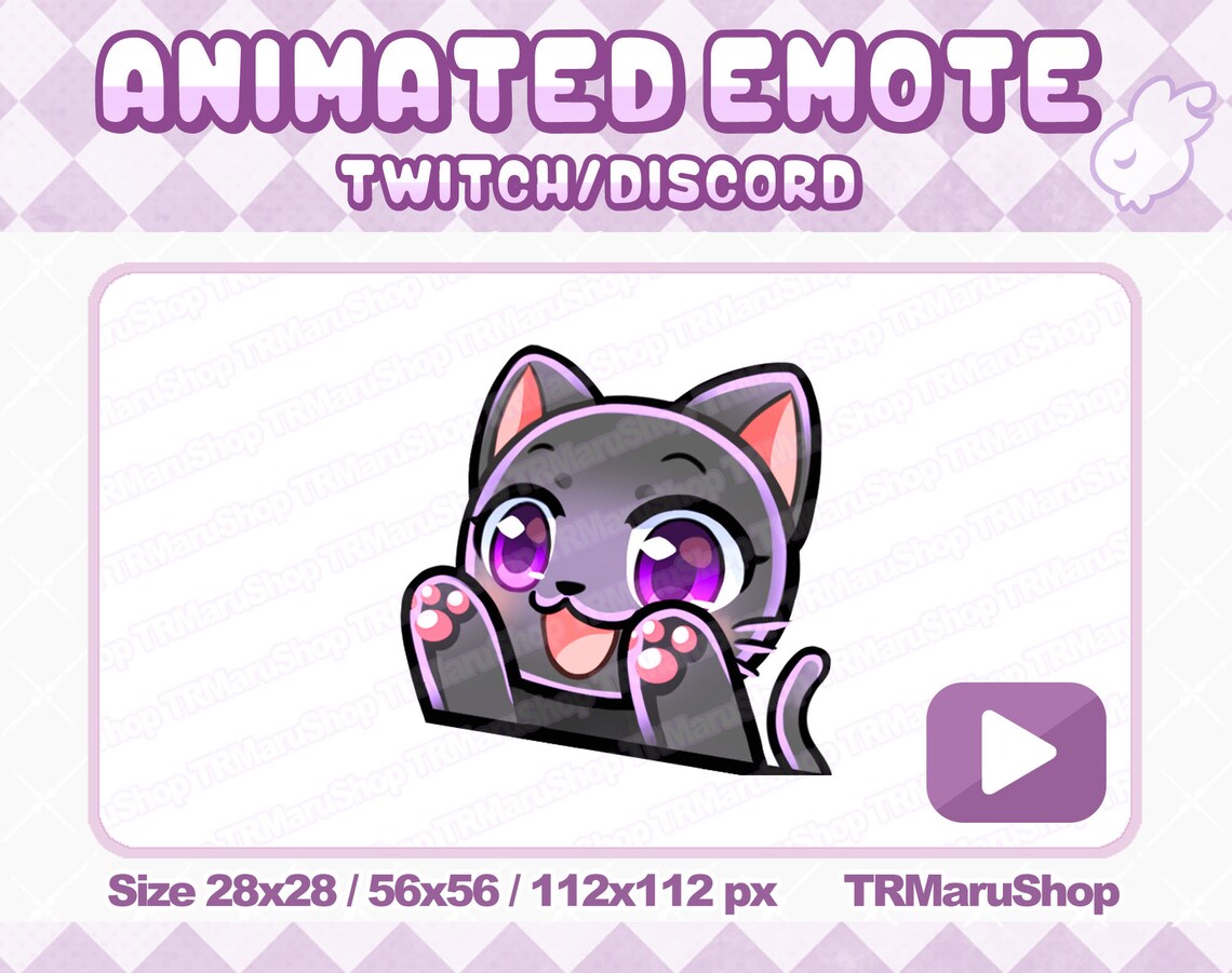ANIMATED Bongo Emote Cute Black Cat - Etsy