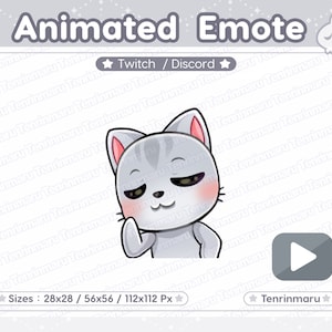 ANIMATED Dance Emote Cute Grey Cat Dancing Wiggle - Etsy