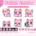 Cute Pink Cat X6 A Ver Chibi Emotes Pack - Etsy