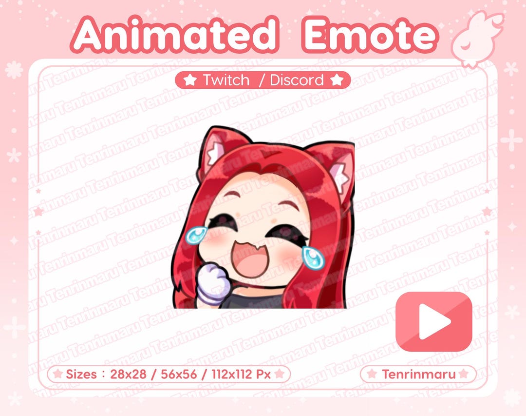 Animated Emote | Laugh Emote | Cute Cat Girl | Red Hair | Twitch ...