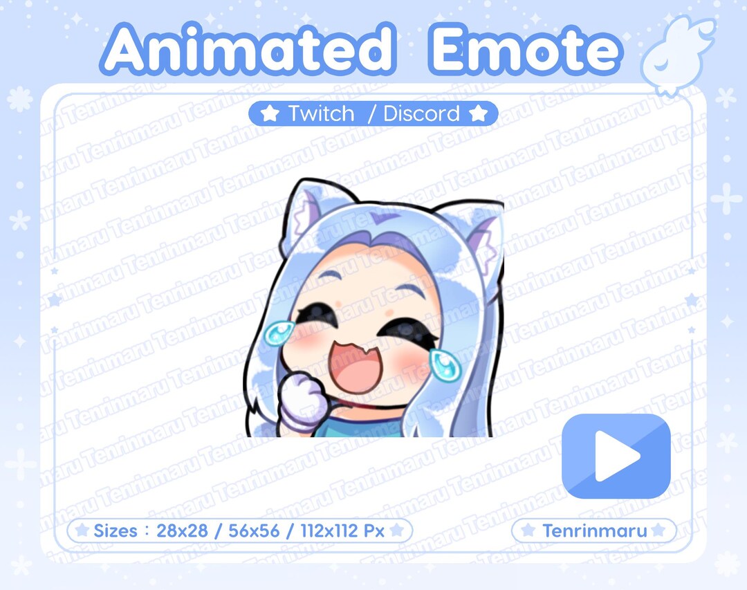 Animated Emote | Laugh Emote | Cute Cat Girl | Light Blue Hair | Twitch ...
