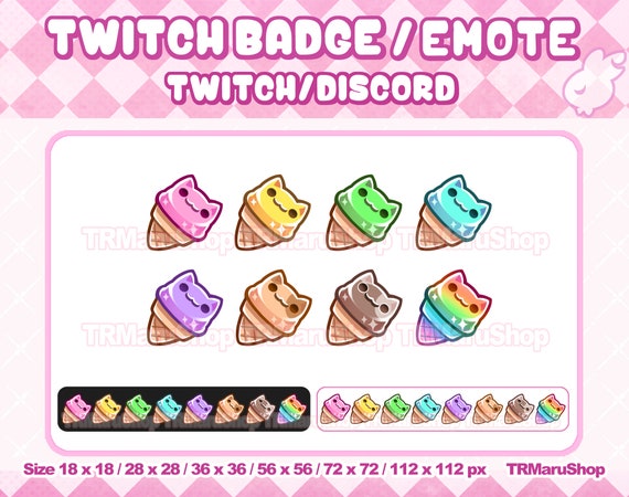 Cute Cat Ice Cream X8 Ver.1 Sub Badge Pack | Etsy