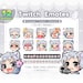 Cute Cat Boy Emotes X12 | Silver Hair Gray Eyes (A+B Ver) | Chibi ...