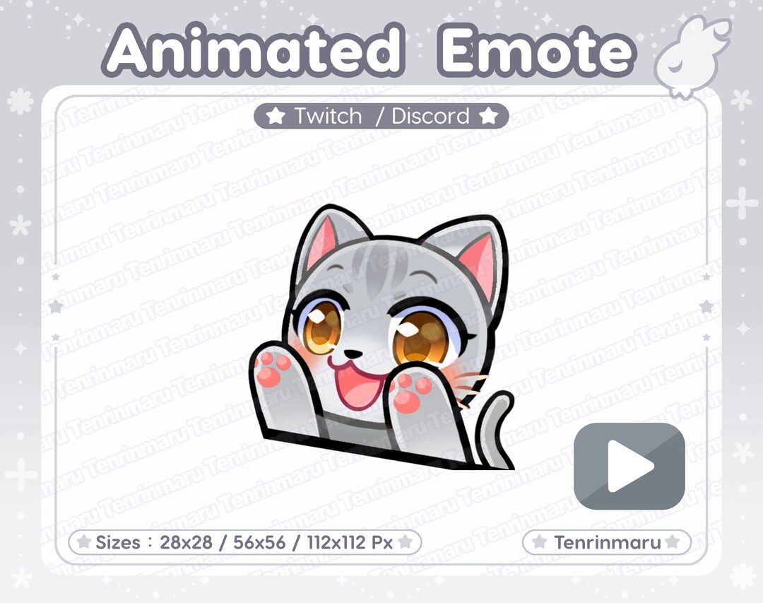 ANIMATED Bongo Emote Cute Grey Cat Twitch/discord/youtube Kawaii Cat ...