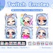 Cute Cat Boy Emotes X12 Green Hair Green Eyes AB Ver Chibi Emotes Pack ...