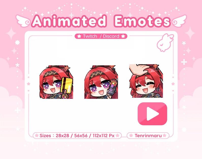 Wuthering Waves | Yinlin 3 Animated Emotes Pack | Twitch/discord ...