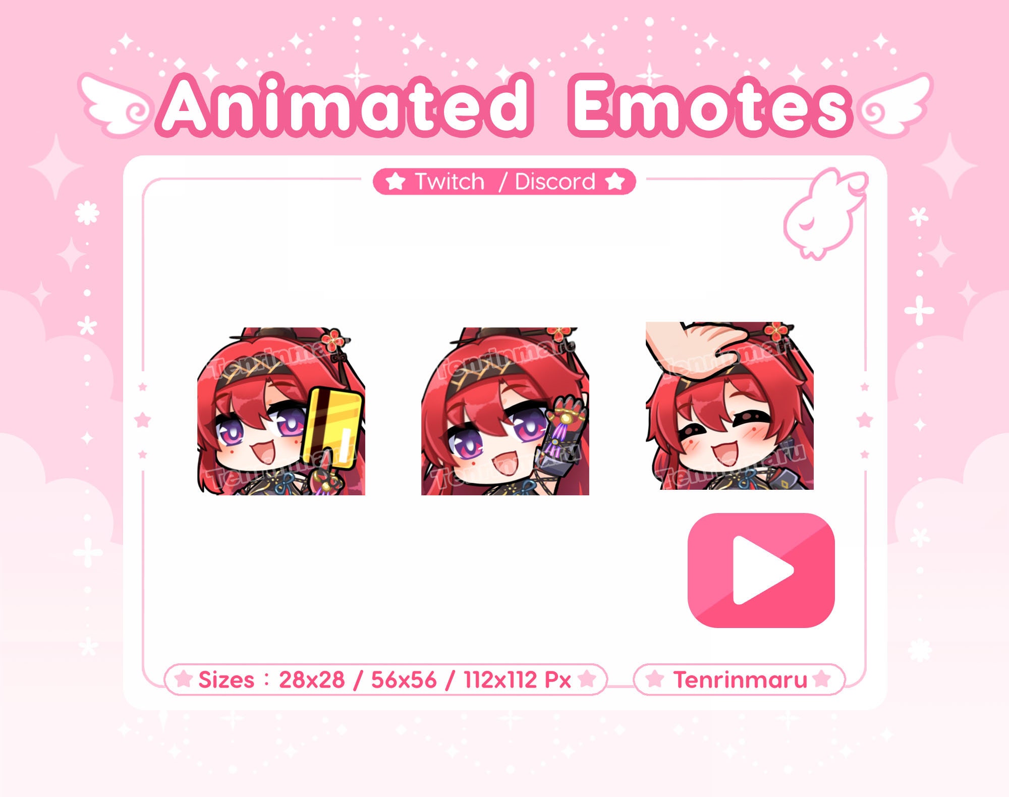 Wuthering Waves | Yinlin 3 Animated Emotes Pack | Twitch/discord ...