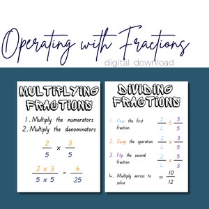 Fractions Posters Adding, Subtracting, Multiplying and Dividing Anchor ...