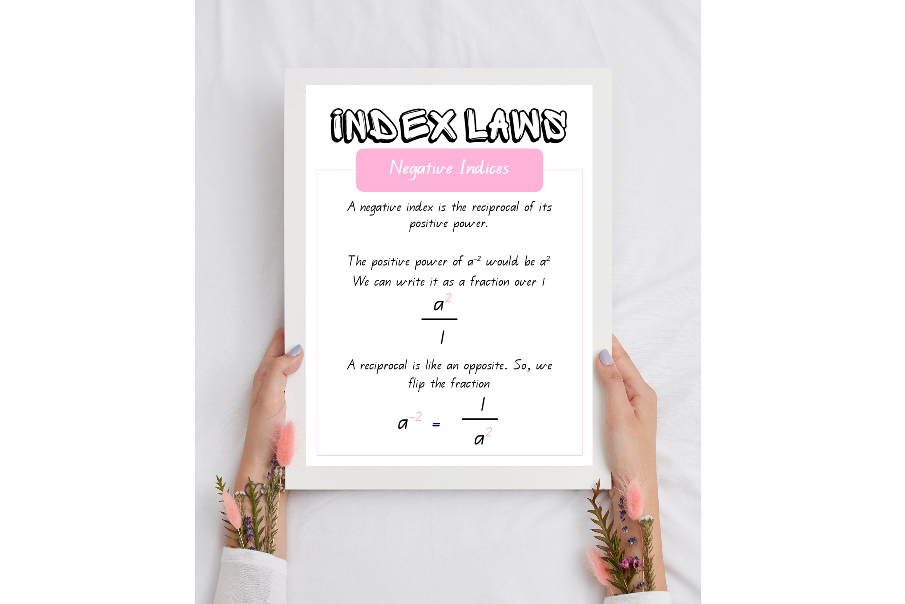 Index Law Maths Posters Indices Powers and Exponents Rules - Etsy Australia