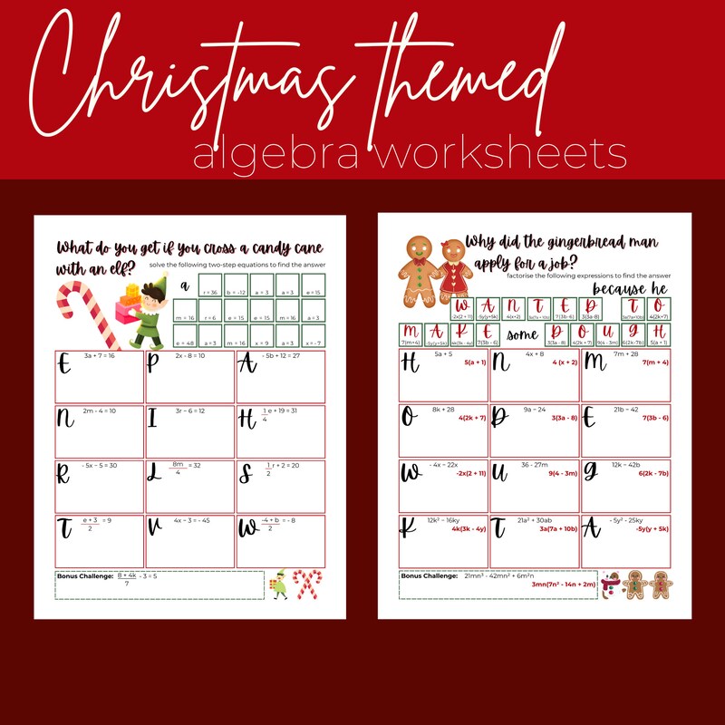 Math Worksheets for High School - Etsy