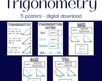 SOH CAH TOA Poster, Educational Posters, Classroom Wall Decor, Math ...