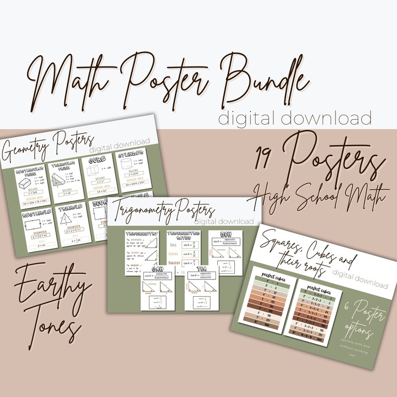 High School Math Printables - Etsy