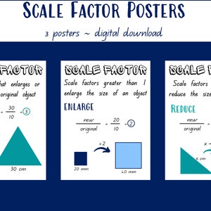 Scale Factor Posters Set of 3 Maths Anchor Chart - Etsy