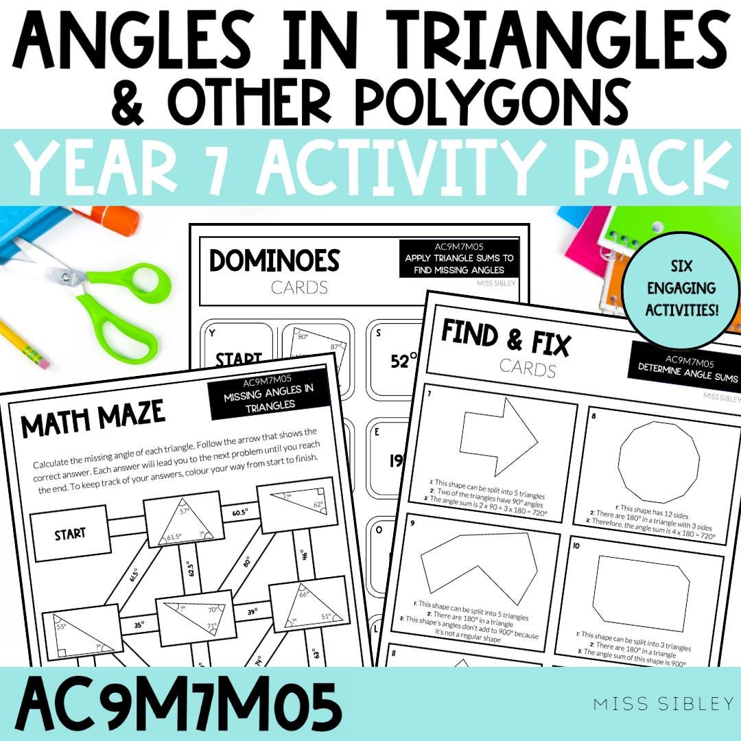 Angles in Triangles & Polygons Activity | Find Missing Angles and ...