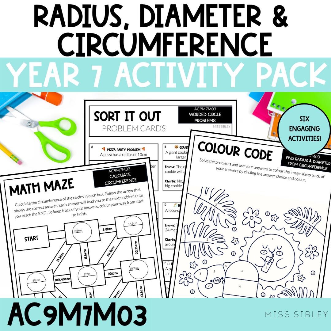 Year 7 Geometry Activities | Circumference of Circles, Find Radius ...