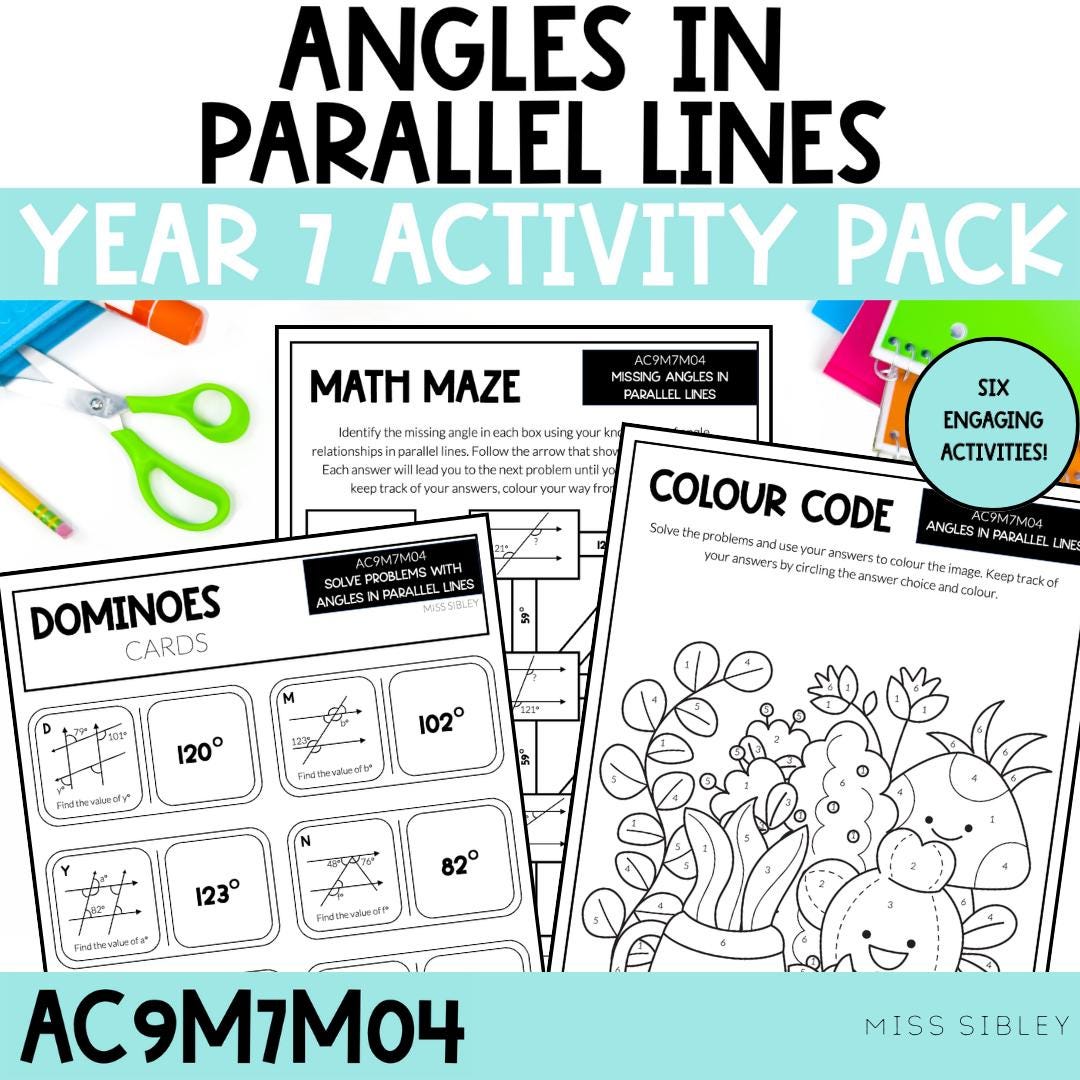 Year 7 Geometry Activities | Angles in Parallel Lines & Transversal ...