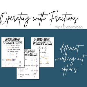 Fractions Posters | Adding, Subtracting, Multiplying and Dividing ...