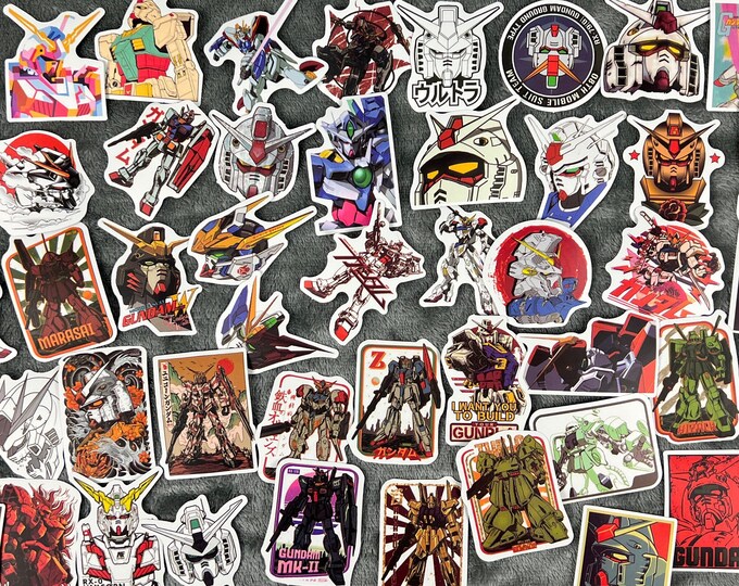 50 Pcs Gundam Vinyl Sticker Bomb Decal Pack - Etsy