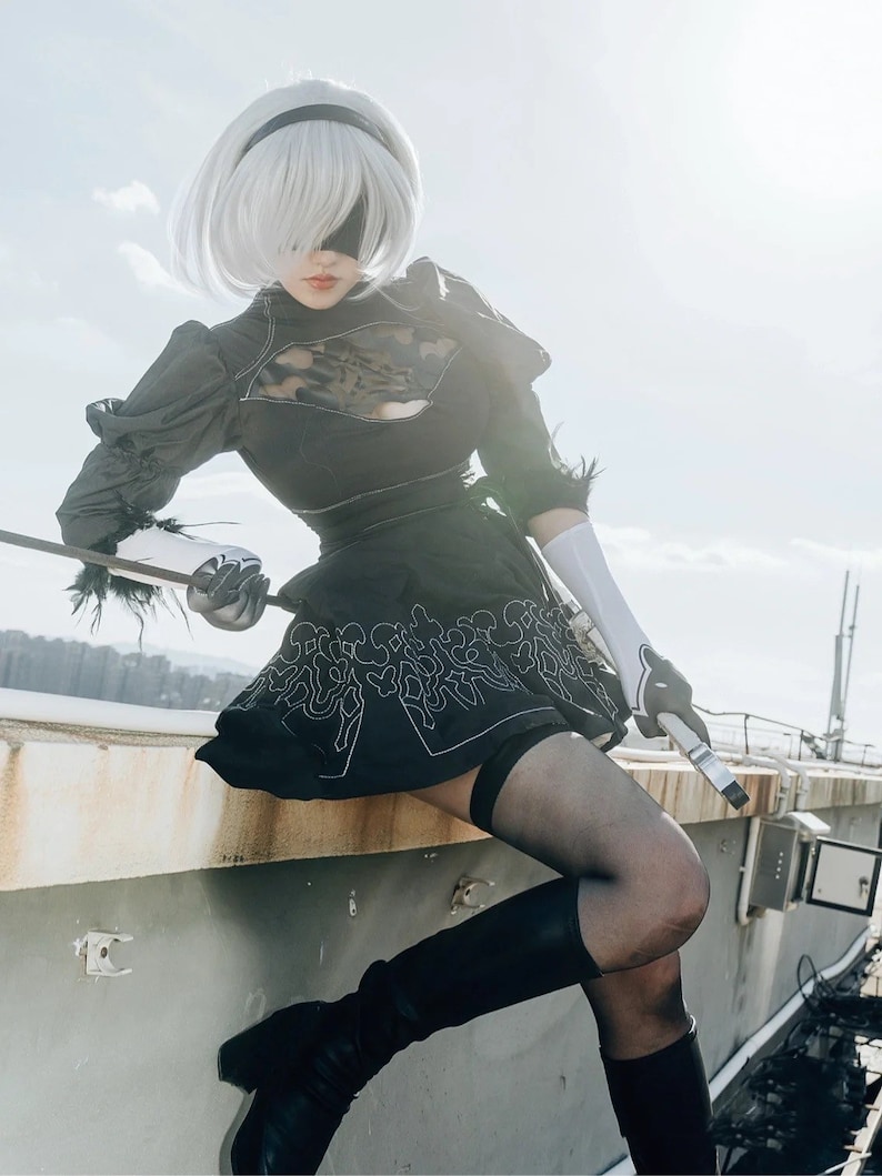 Nier 2B Cosplay Dress Wig Set - Etsy